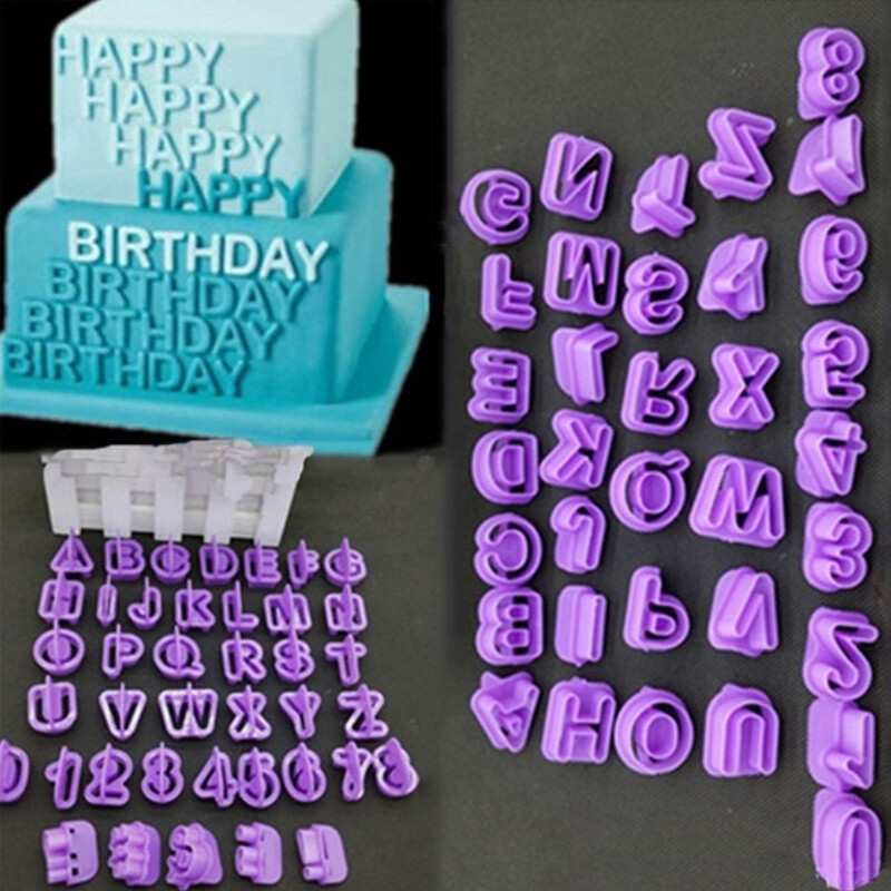 40pcs/set Alphabet Cake Molds Figure Plastic Letter Fondant Mold Cookie ...
