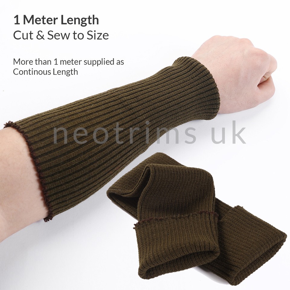 Knit Rib Cuff Stretch Ribbed Fabric Cuffing Trim Revamp Clothing Jacket ...