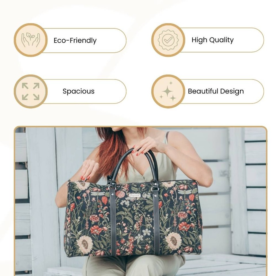 Signare Tapestry Floral Large Duffle Bag Overnight Bags Weekender | eBay