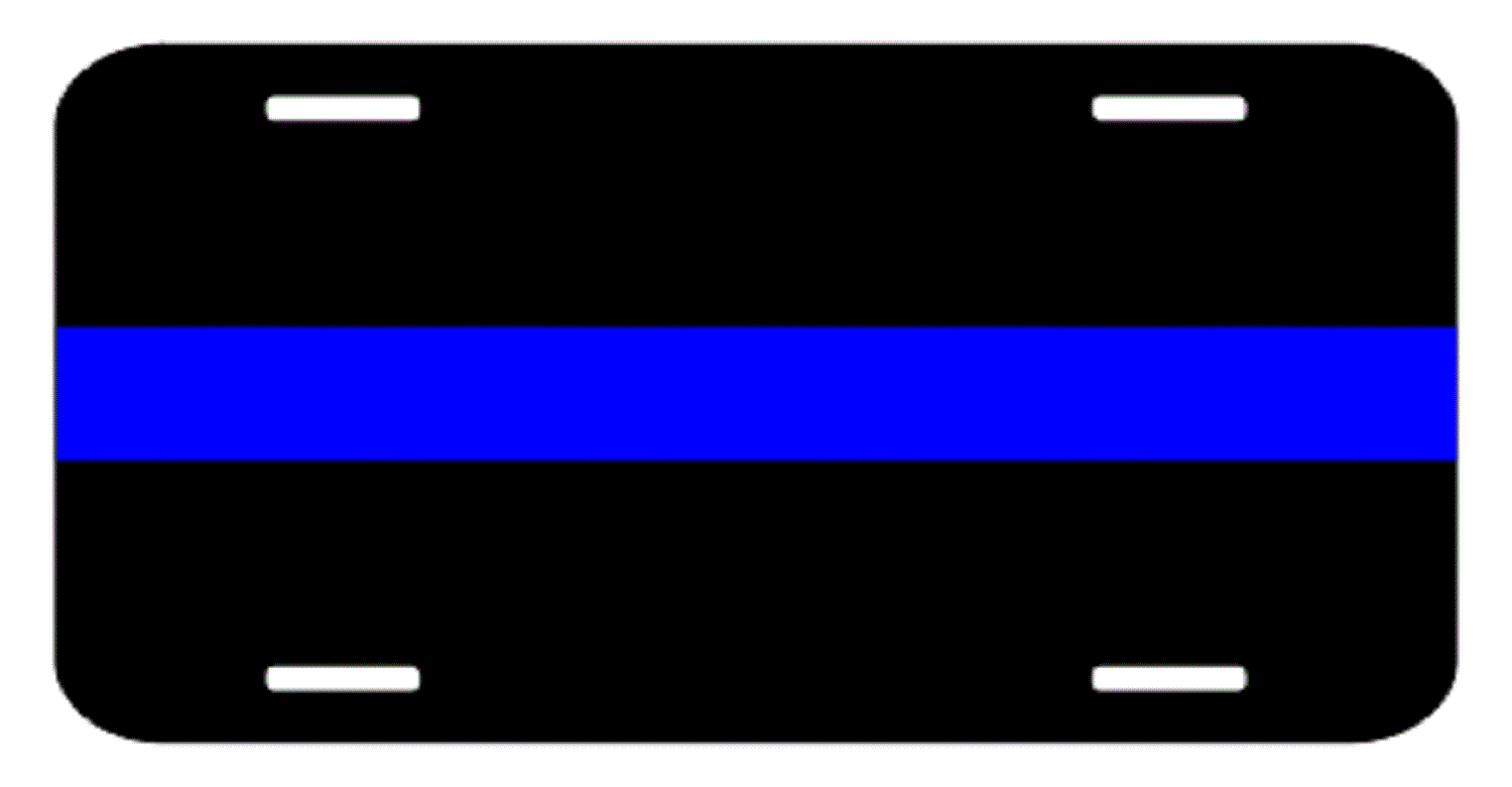 Thin Blue Line Metal License Plate Police officer License Plate 6" x 12 ...