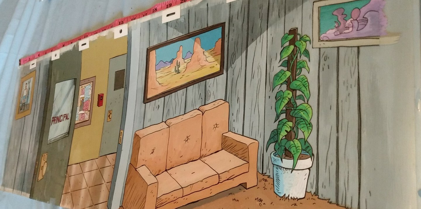 Vintage FAT ALBERT animation Cel background panoramic production art TV ...