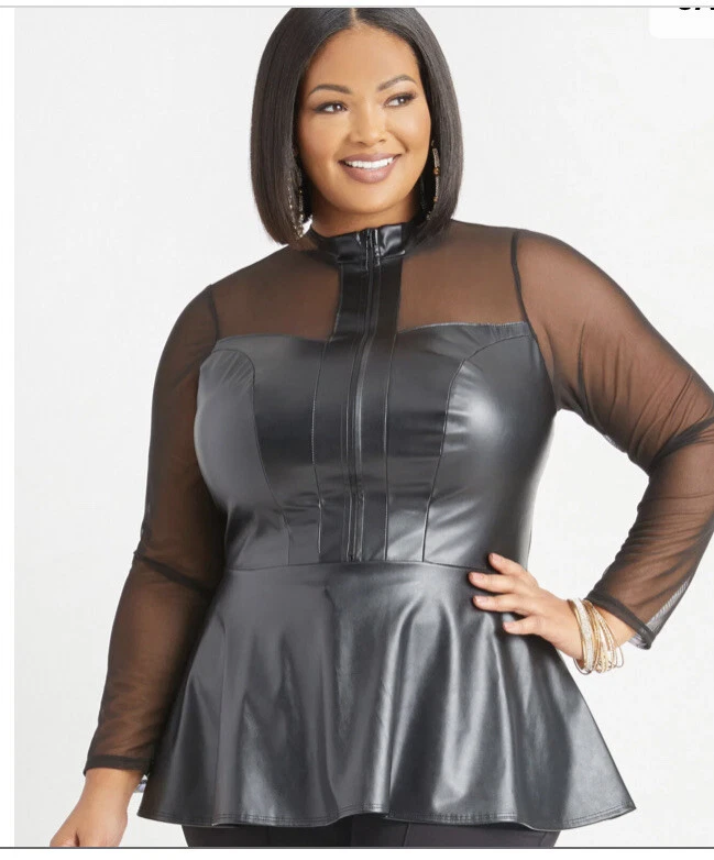 Peplum Plus Size Leather Shirts