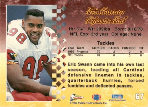 1993 Pacific Eric Swann #67 Phoenix Cardinals | eBay