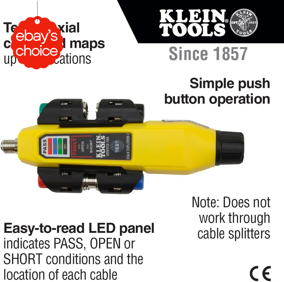 Coax Cable Tester with Remote Kit Maps Up to 4 Locations Portable Tool ...