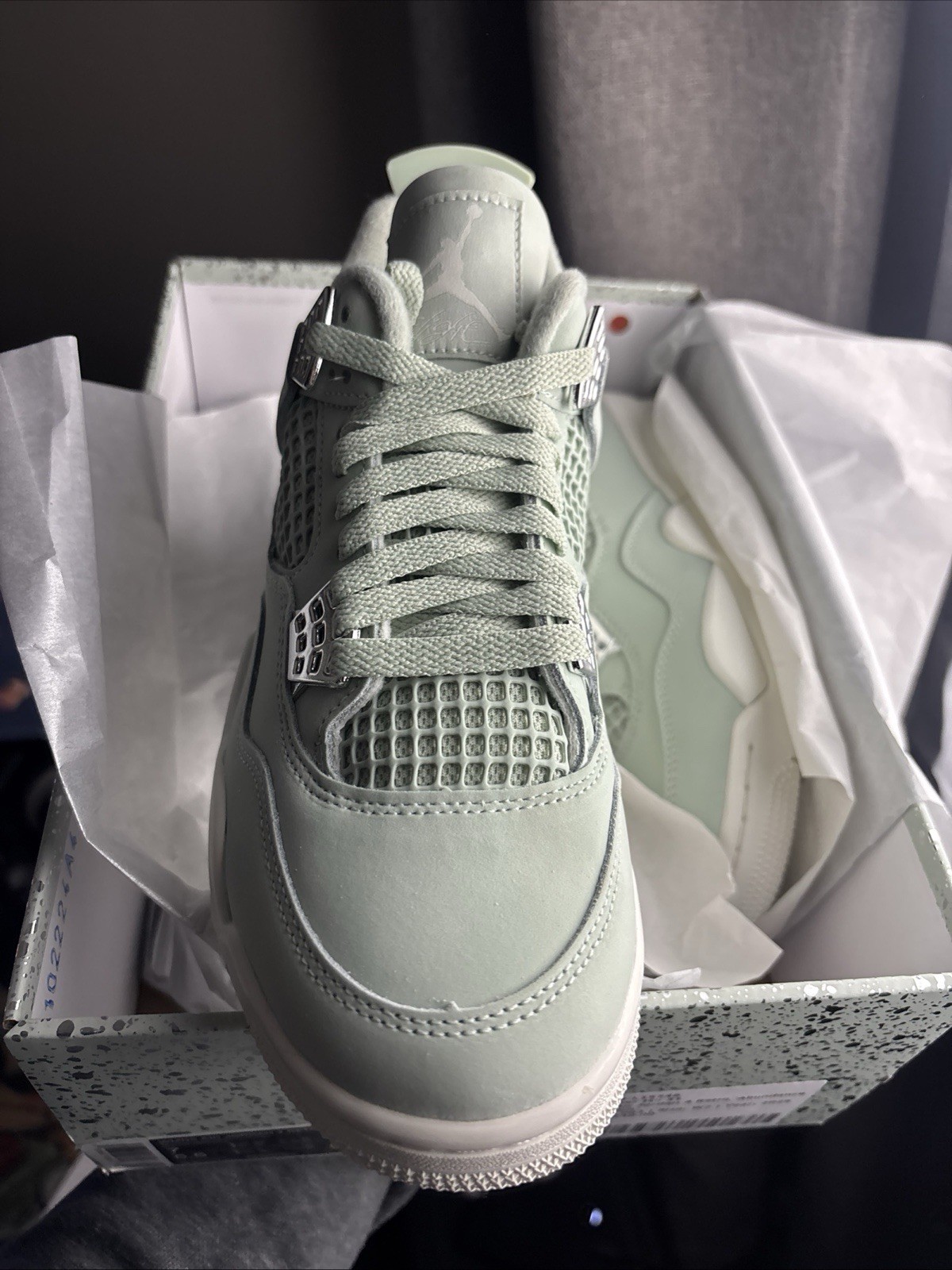 Air Jordan 4 Retro Seafoam Sail Metallic Silver HV0823 003 Women’s Size ...