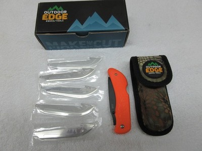 Outdoor Edge Razor Blaze Orange RB-20 5 extra blades w/sheath NIB | eBay