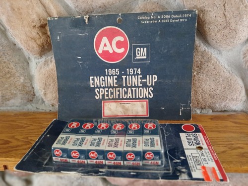 AC Delco GENERAL MOTORS. Set Of 6 Spark Plugs Engine Tune Up Guide 1965 ...