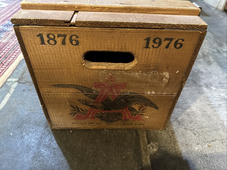 Budweiser Vintage Wooden Crate Box Centennial 1876-1976 Anheuser Busch ...