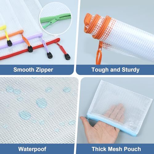 18pcs Mesh Zipper Pouch Bags, Plastic Zipper Pouches, 8 Sizes Zipper ...