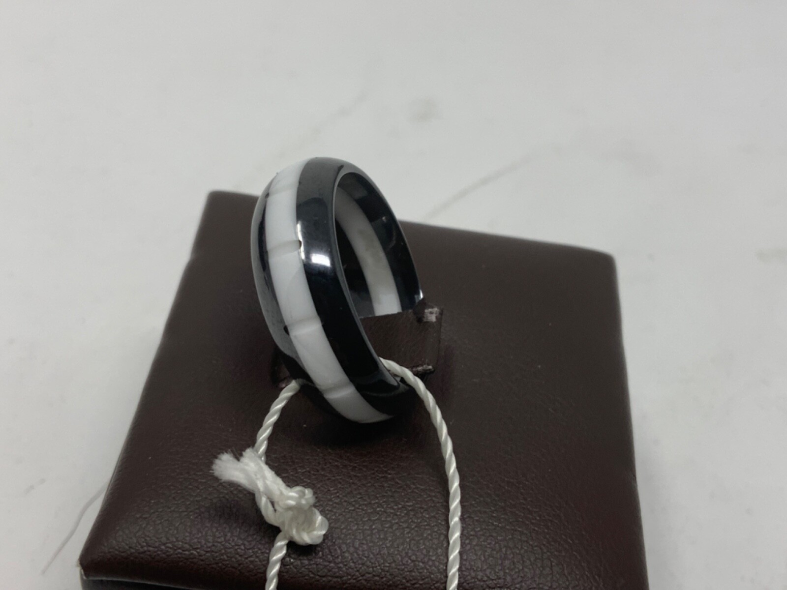 Rochet Roma MotoGP Black W/ White Stripe Ceramic Band Ring Size 10 ...