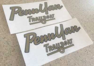 Penn Yan Trailboat Vintage Decals Gold/Black 2-PK FREE SHIP + FREE Fish ...