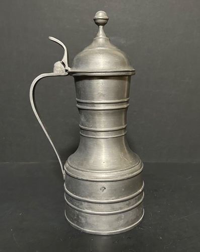 Vntg. Rama Peltro 95% Pewter Italian Hinged Lid Tankgard 13 1/4 H 4 3/4 ...