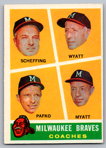 1960 TOPPS #464 GEORGE MYATT/ANDY PAFKO/BOB SCHEFFING/WHITLOW WYATT ...