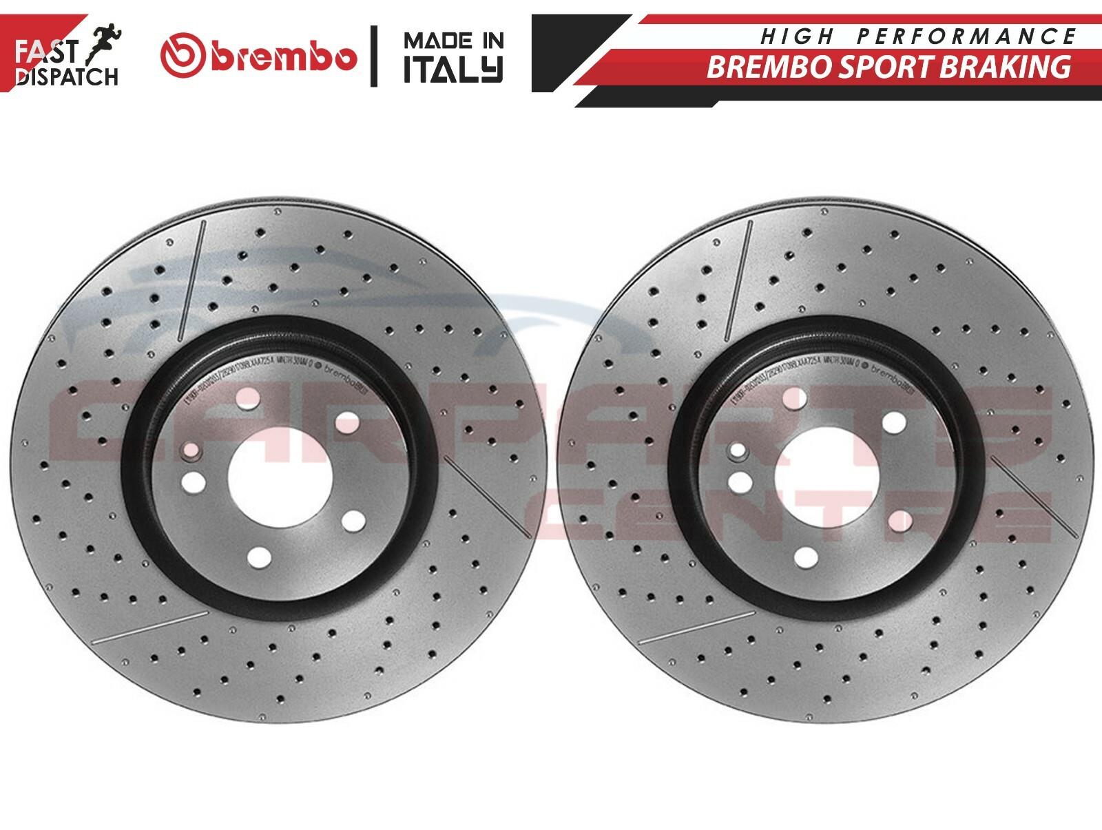 FOR MERCEDES A45 AMG FRONT BREMBO DRILLED GROOVED PERFORMANCE BRAKE ...