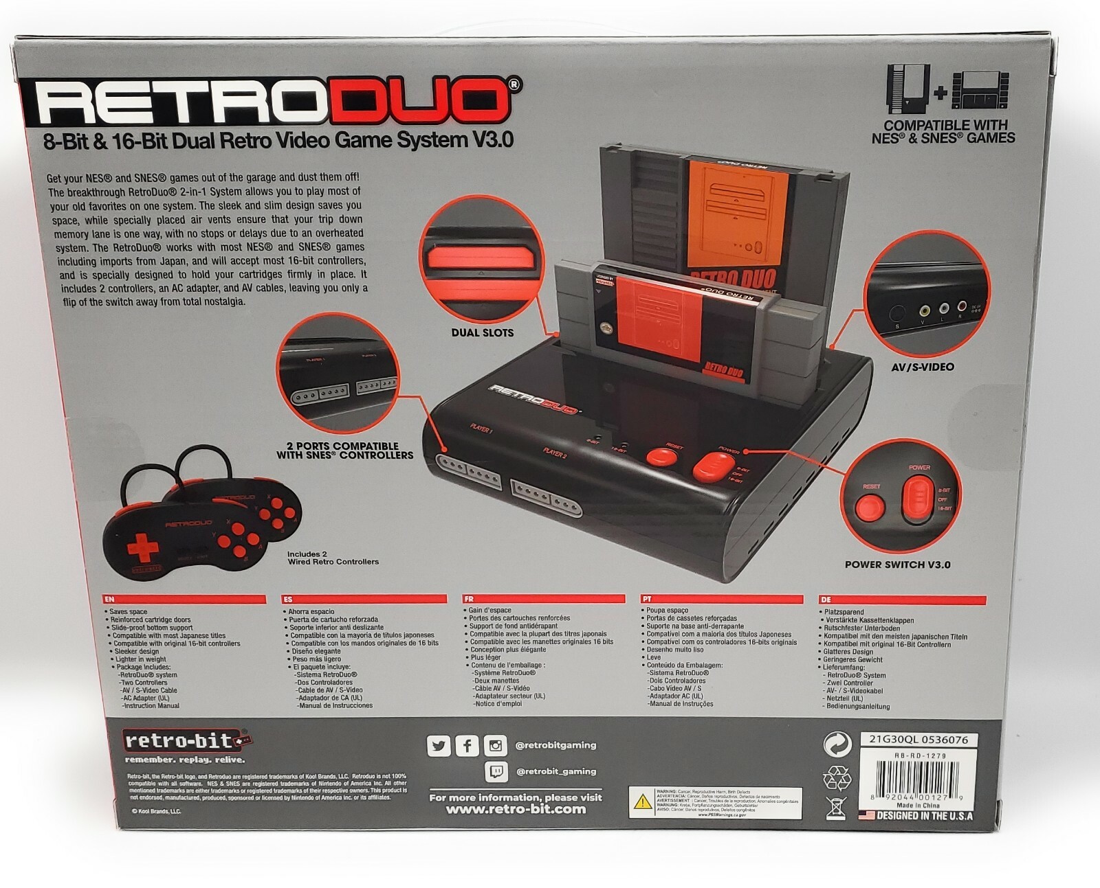 Retro-Bit retro Duo Launch Edition Red & Black Console (NTSC-J (Japan ...