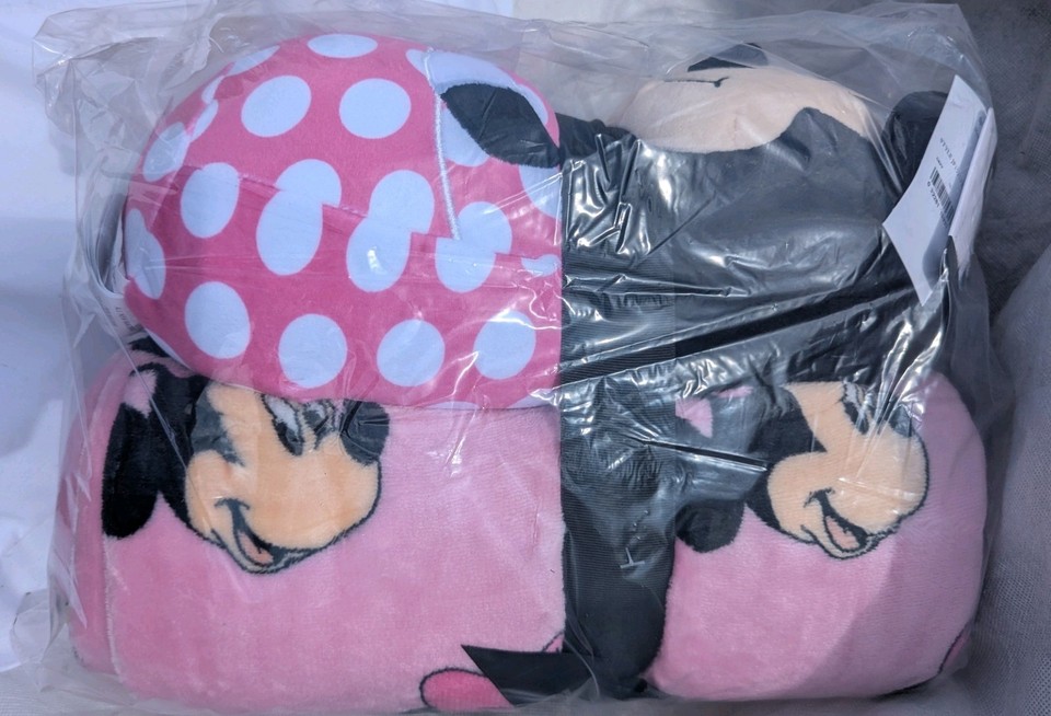 2 pc Disney Minnie Mouse Squishy Buddy & Throw Set NIP 48”x58” NEW | eBay