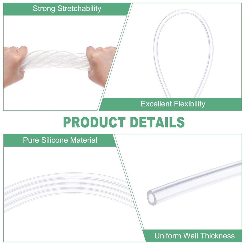 10 Meter Silicone Tubing, 1x2mm(IDxOD) Silicone Rubber Tube Flexible ...