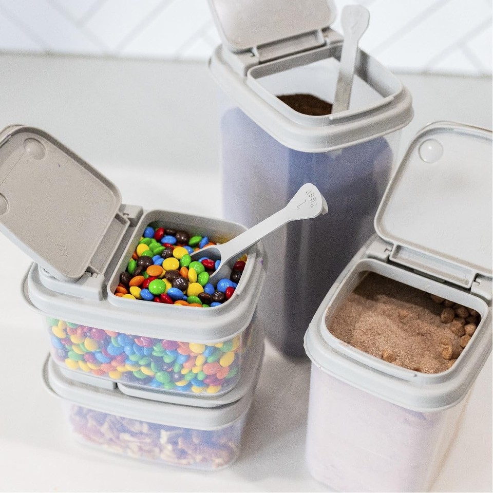 Multi-Size Plastic Containers with Lids - Clear BPA Free Storage Bins ...