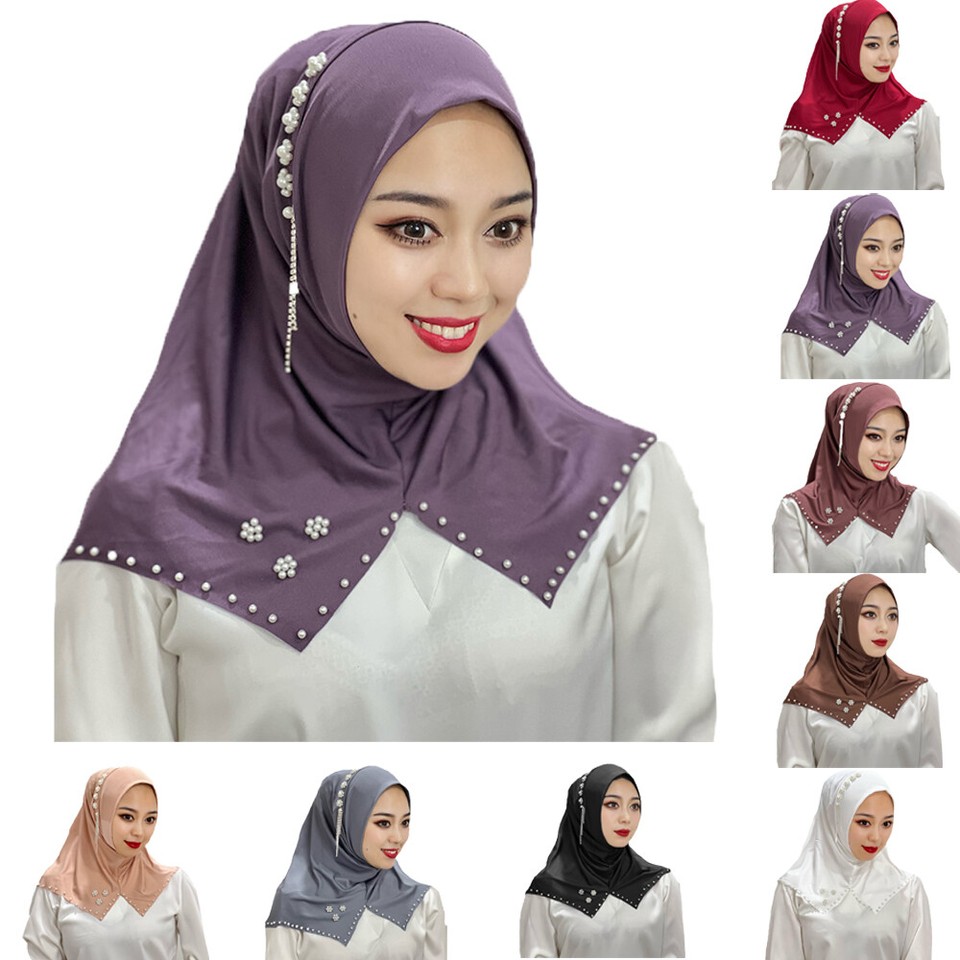 Muslim Hijab One Piece Amira Scarf Turban Women Shawls Wrap Headscarf ...