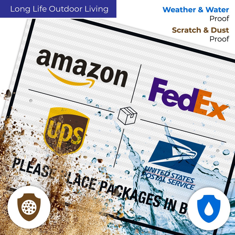 Package Delivery Sign, Delivery Instructions FedEx Amazon Ups USPS Sign ...