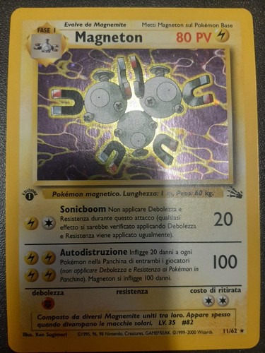 Carta Pokémon Magneton (FO 11) - Holo Rare - Fossil - Prima Edizione ...