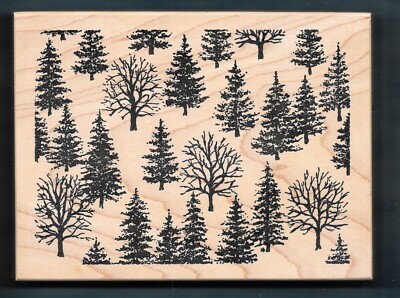 XL HARDWOOD PINE FIR FOREST TREE Nature NORTHWOODS X-LARGE wood Rubber ...