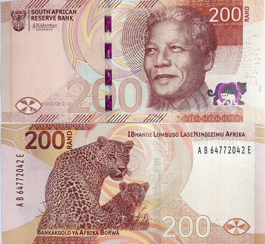 2023 South Africa 200 Rand P-W152 AB Prefix NEW UNC Banknote | eBay