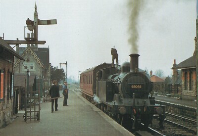 STEAM TRAIN AT SOUTHWELL NOTTINGHAM 1959 JOHNSON CRAB LOCO FINE MOUNTED ...