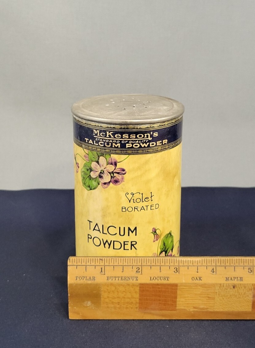 McKesson's Violet Borated Talcum Powder Tin Paper Label Talc ...