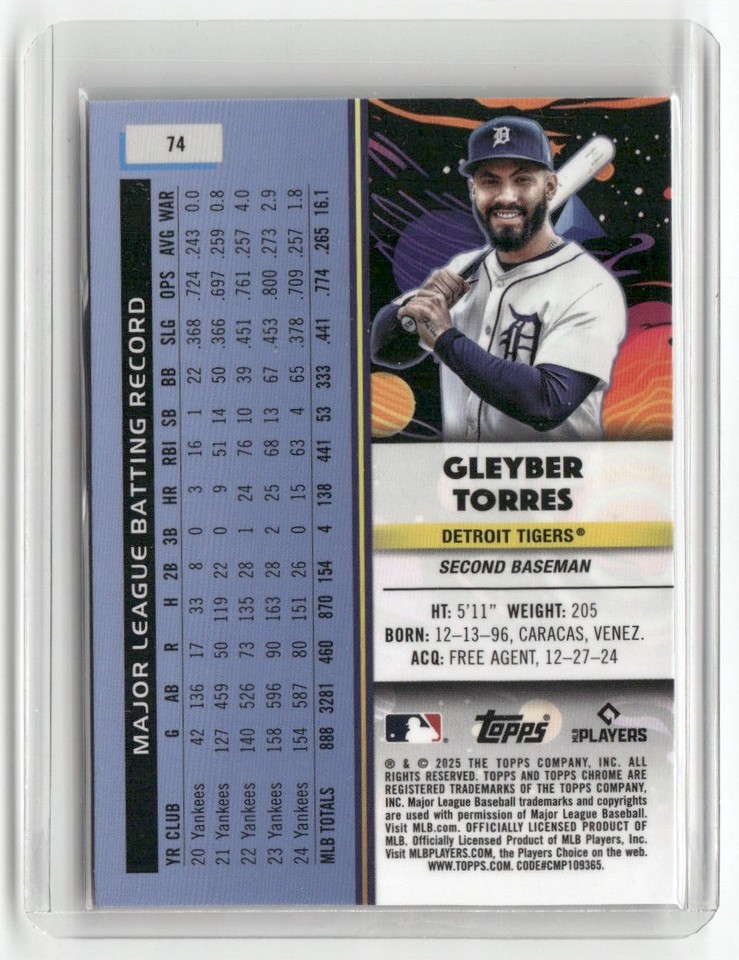 2025 Topps Chrome Cosmic #74 Gleyber Torres | eBay