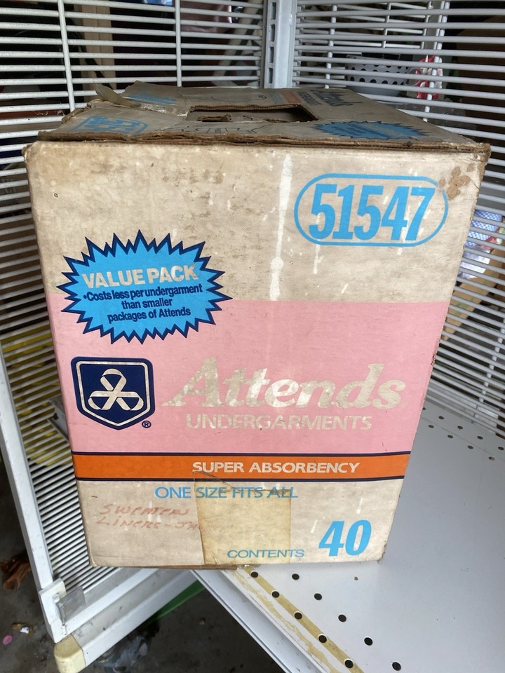 Vintage Original ATTENDS BOX Super Absorbency Diaper Briefs Value Pack ...