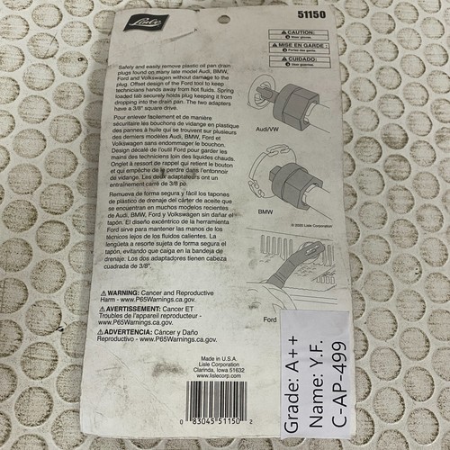 Lisle 51150 Oil Drain Plug Set 3pc Plastic Audi BMW Ford VW | eBay