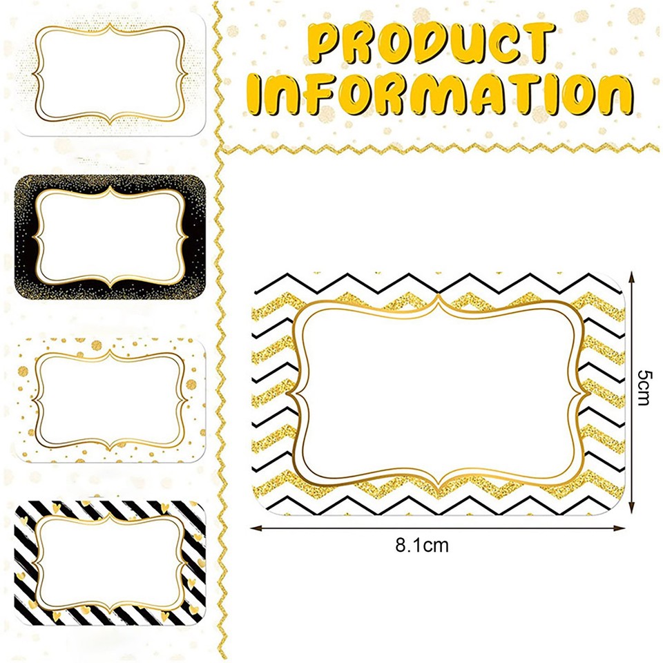 Design Label Foil Sticker 24pcs Foil Tag Stickers Party Labels for ...