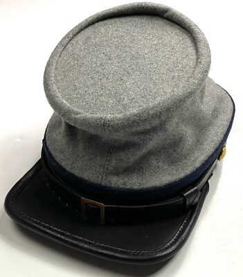 CIVIL WAR CSA CONFEDERATE INFANTRY GREY WOOL KEPI FORAGE CAP HAT-LARGE ...
