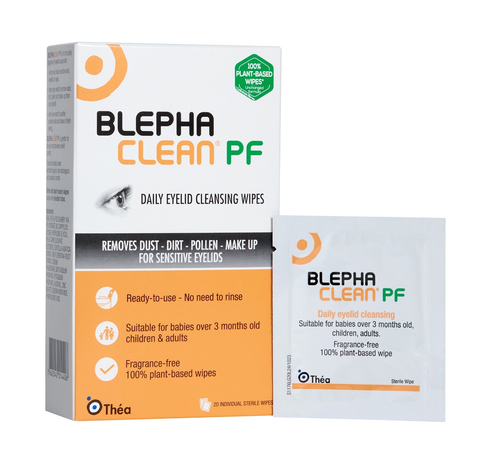 1x Blephaclean Sterile Wipes (20) Daily Hygiene of Eye Lids Blepharitis ...