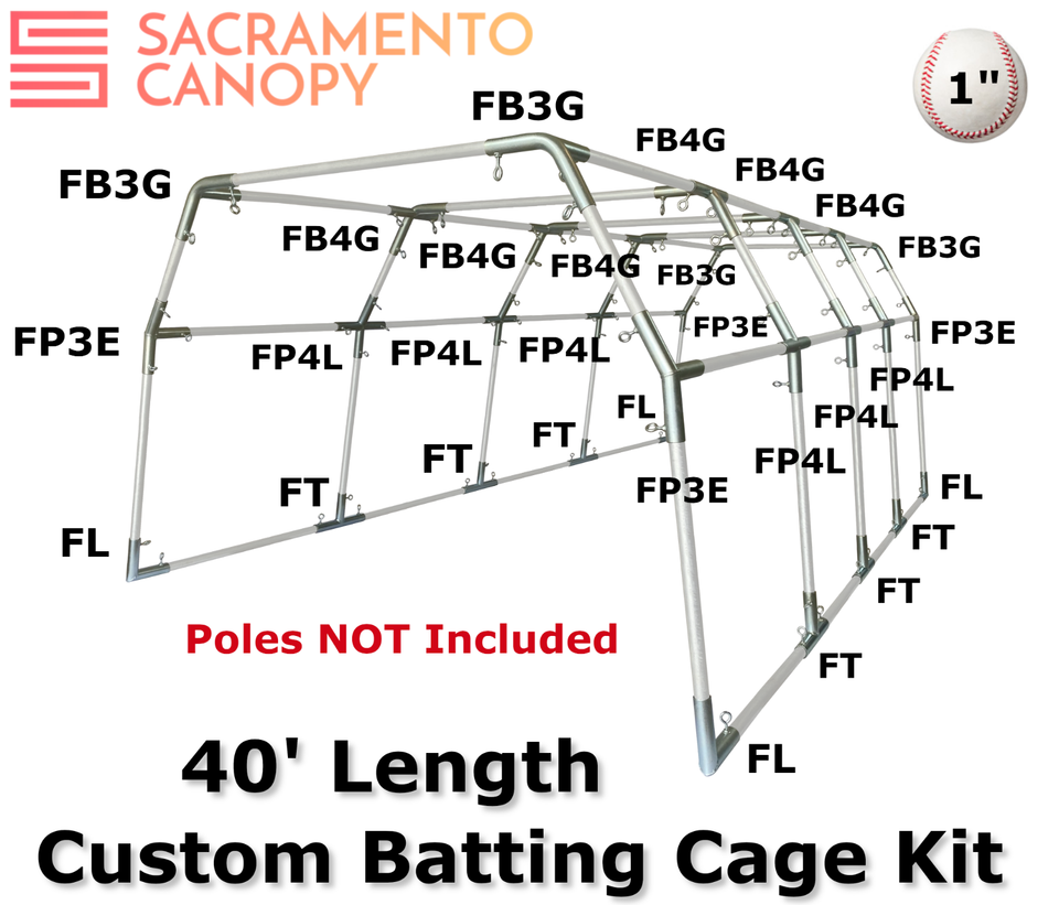 Custom Backyard Batting Cage Frame Kit, EMT Fittings for metal conduit ...