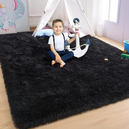 Soft Area Rugs Fluffy Bedroom Living Room Rug Shag Throw Rug 2x3 Feet ...