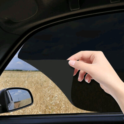 2x Black Car Window Sunscreen Cover Sun Shade Film Protector Sticker ...