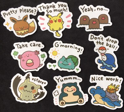 Pokemon Go Stickers for Laptop Suitcase Skateboard Seal from Japan Very ...