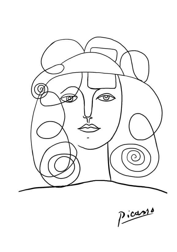Picasso Line Drawing Woman