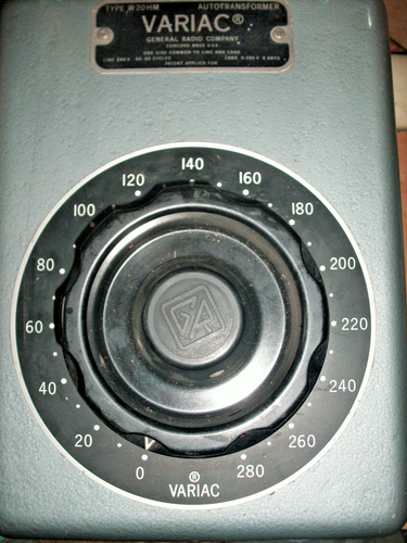GENERAL RADIO VARIAC W20HM AUTOTRANSFORMER LINE 240V 50/60CY LOAD 280V ...