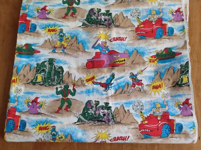 RARE 2.5 yd long x 43" He Man Master of Universe Fabric 1983 | eBay