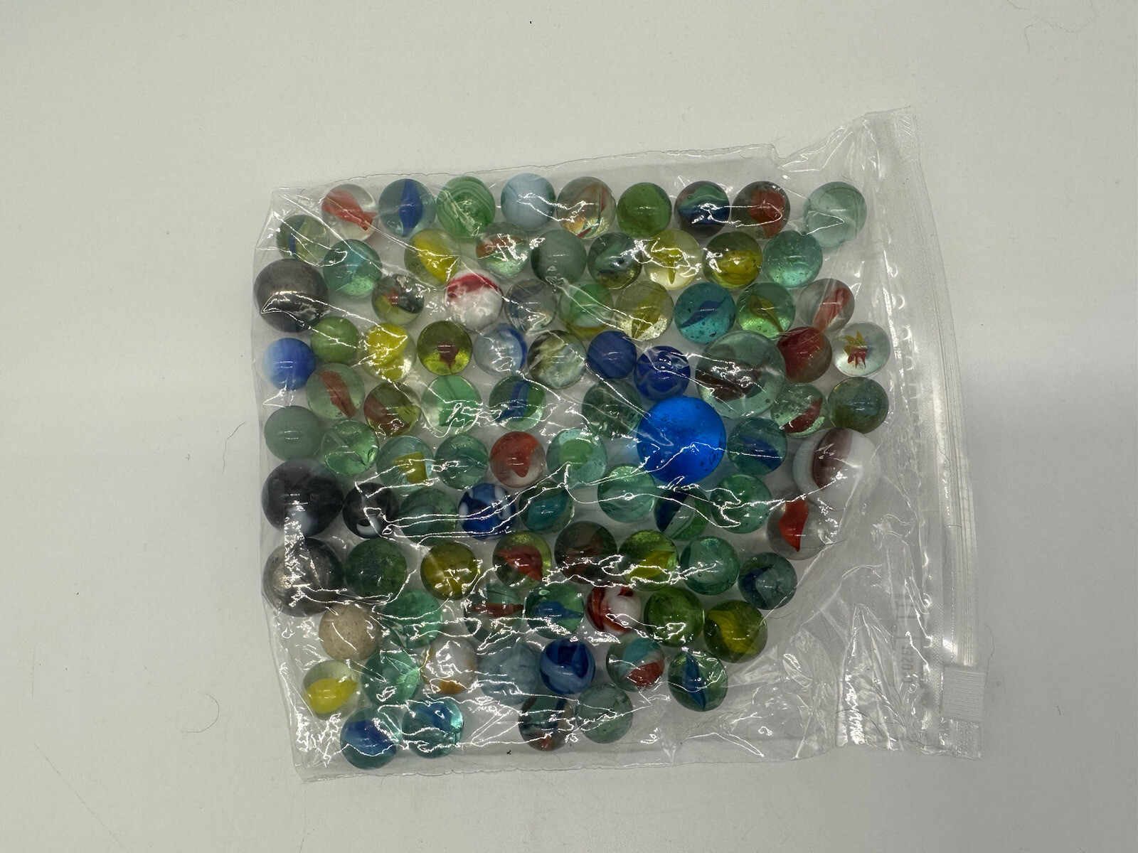 ⭐ Vintage OLD Glass WHITE Black SWIRL Splits Speckled MARBLES JOB LOT ...