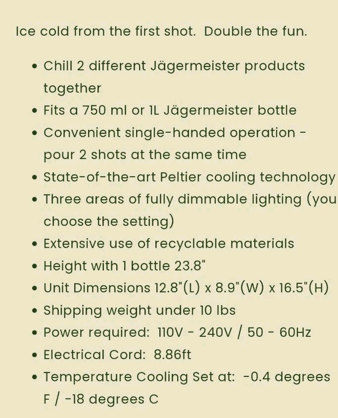 Jager Meister double shot tap machine | eBay