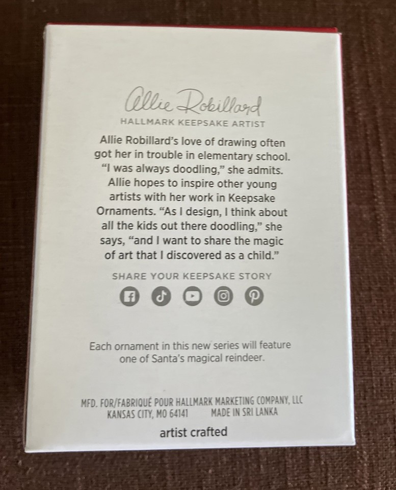 2025 HALLMARK KEEPSAKE ORNAMENT "DASHER" 1ST IN EIGHT TINY REINDEER ...