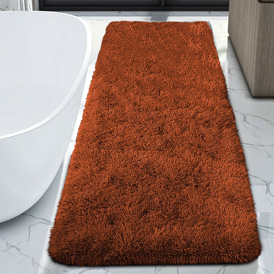 Extra Long Non Slip Shaggy Bath Mat Bathroom Rugs Super Soft Washable ...
