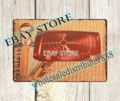 1952 Admiral Television Phonograph Radio metal tin sign rustic kitchen ...