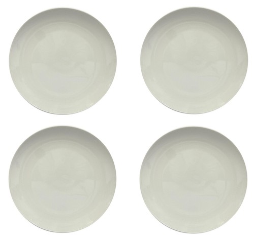 Set of 4 Dinner Plates 24cm Large White Porcelain Dinnerware Tableware ...