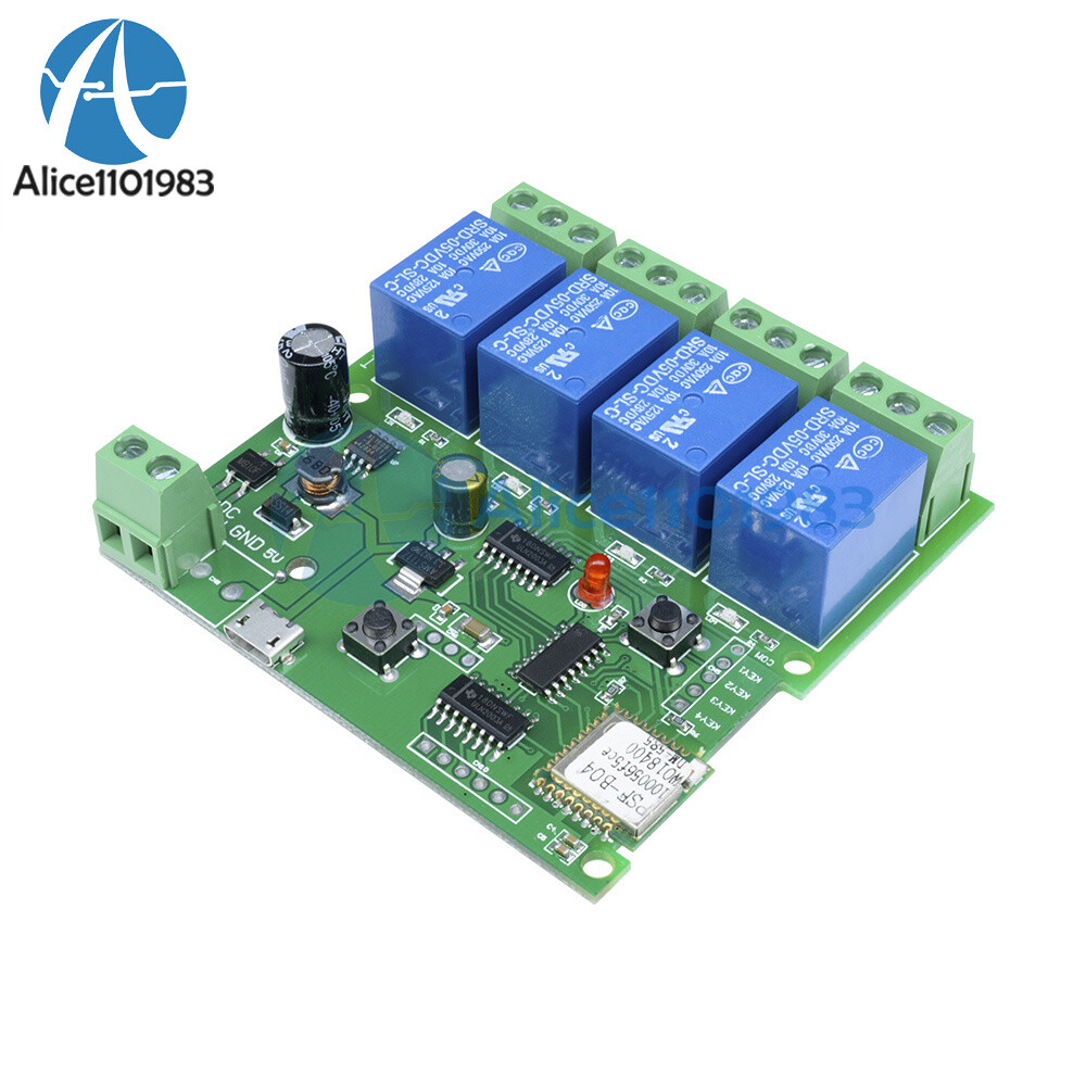 DC 7-32V 2/4 Channel Smart Switch WiFi Wireless Relay Module Remote ...
