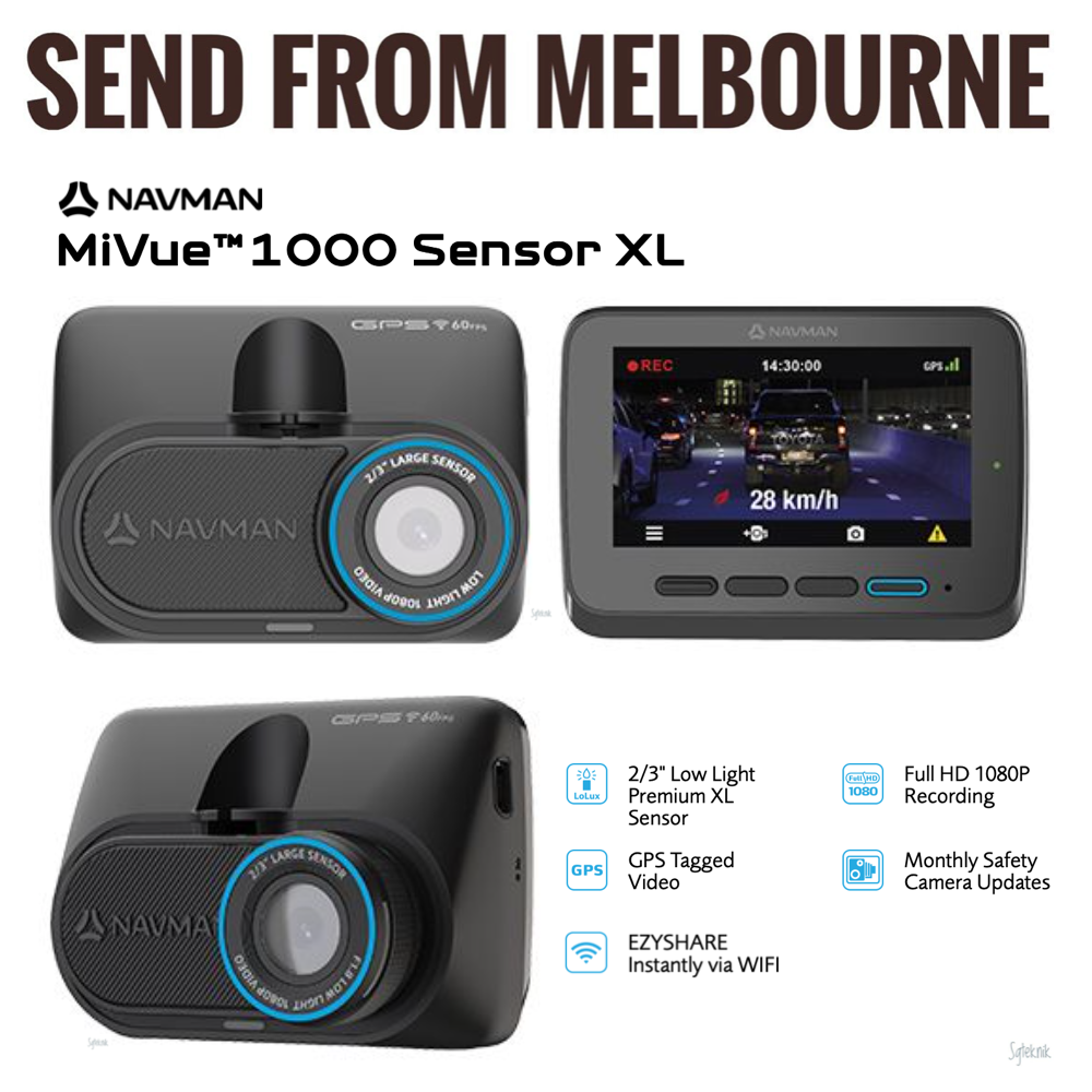 NEW Navman MiVue 1000 Sensor XL 2.7" GPS Dash Cam Full HD 1080P Car ...